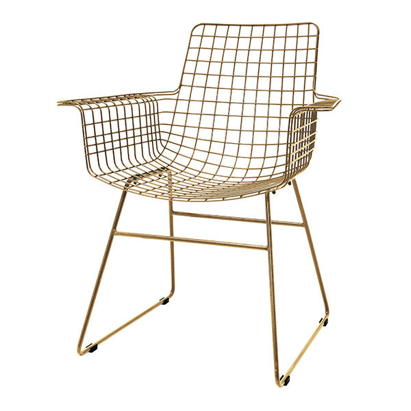 HK Living USA MZM4618 metal arm rest dining chair brass color – LAZARO ...