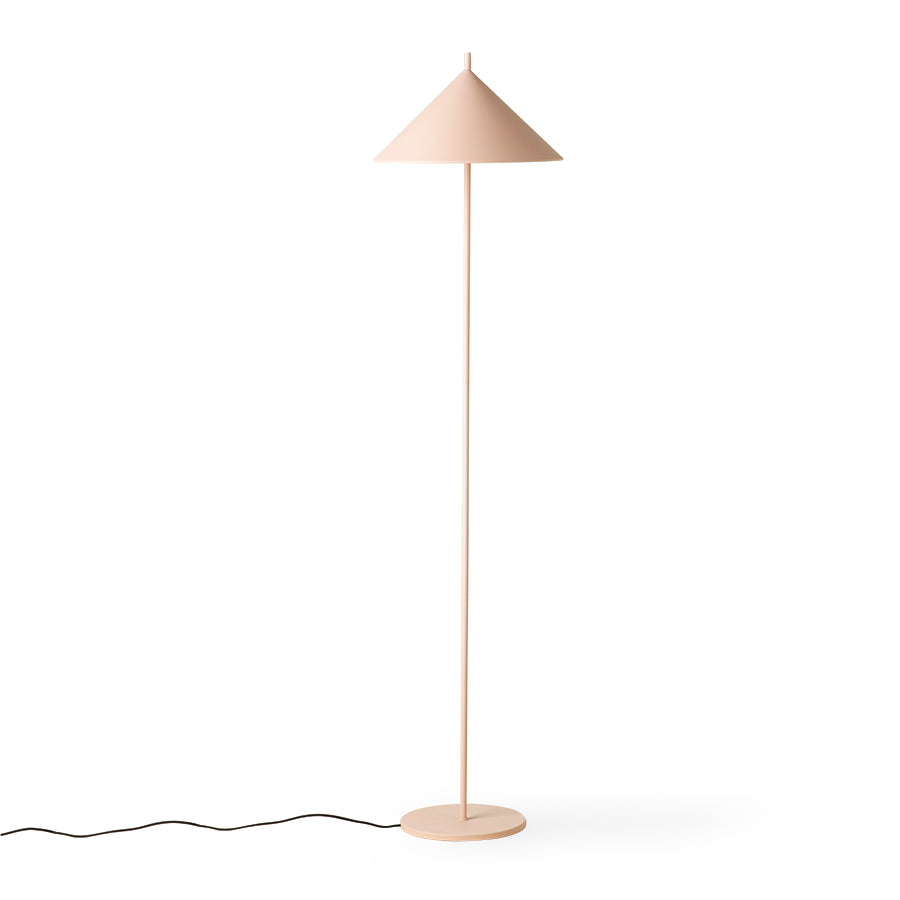 HKliving USA VOL5043 tall Metal triangle floor lamp matte finish blush ...